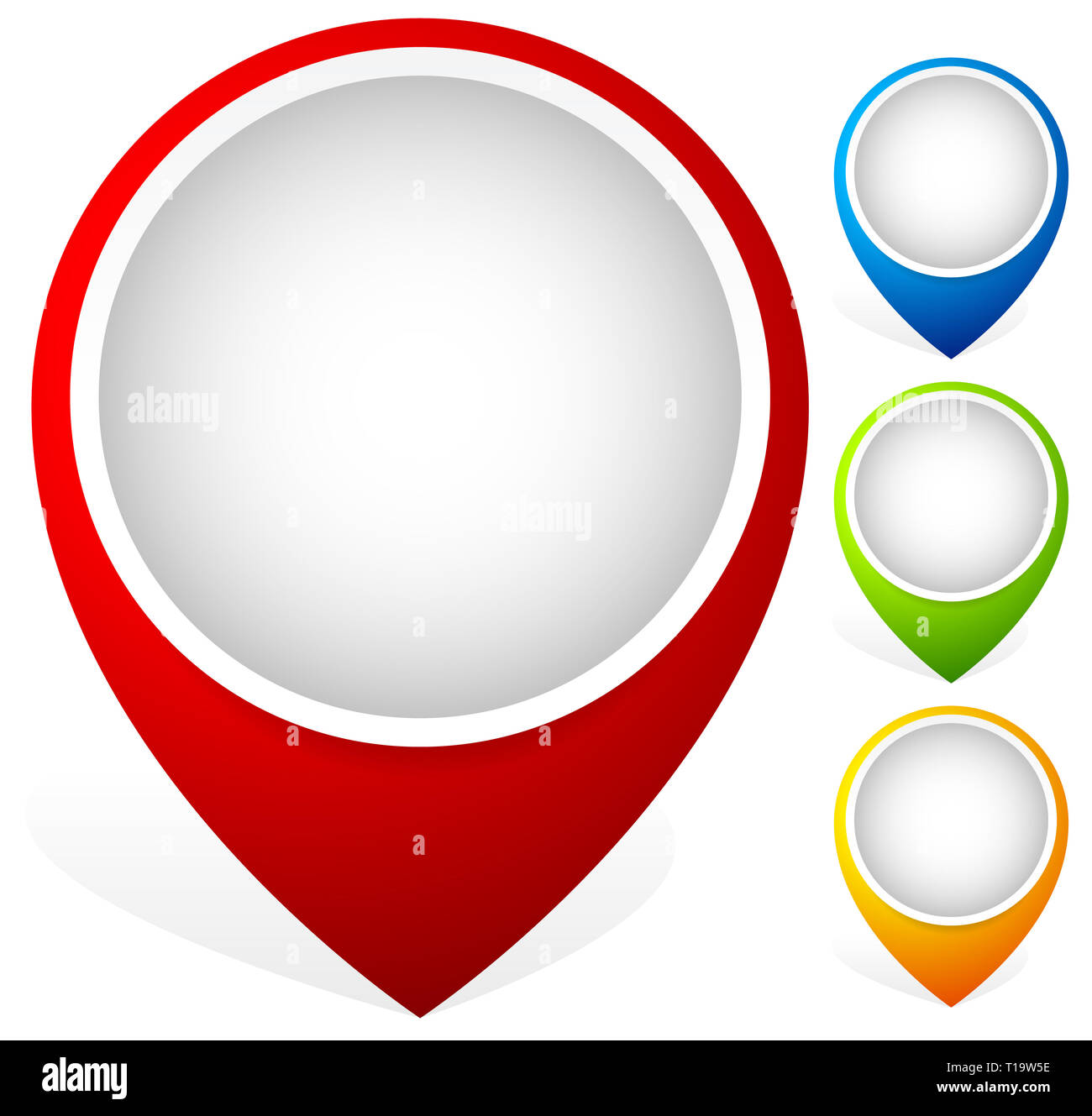 Colorful Vector Map Marker Set. Map Pins Stock Photo - Alamy