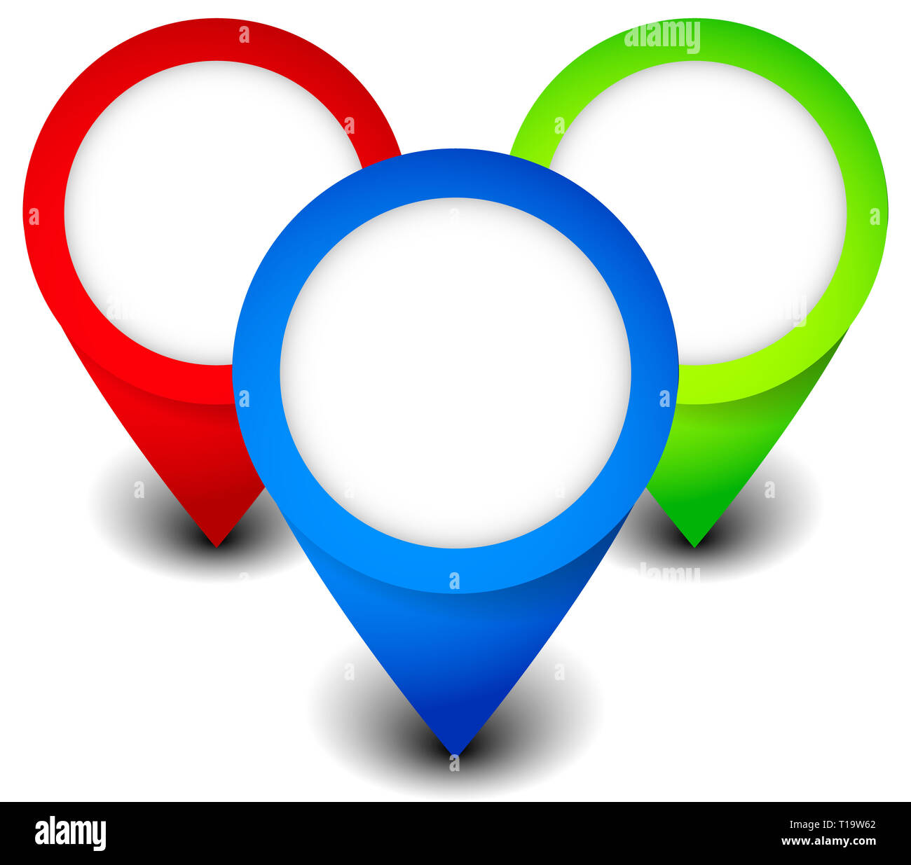 Map markers, map pins vector illustration. Location, locating concept ...