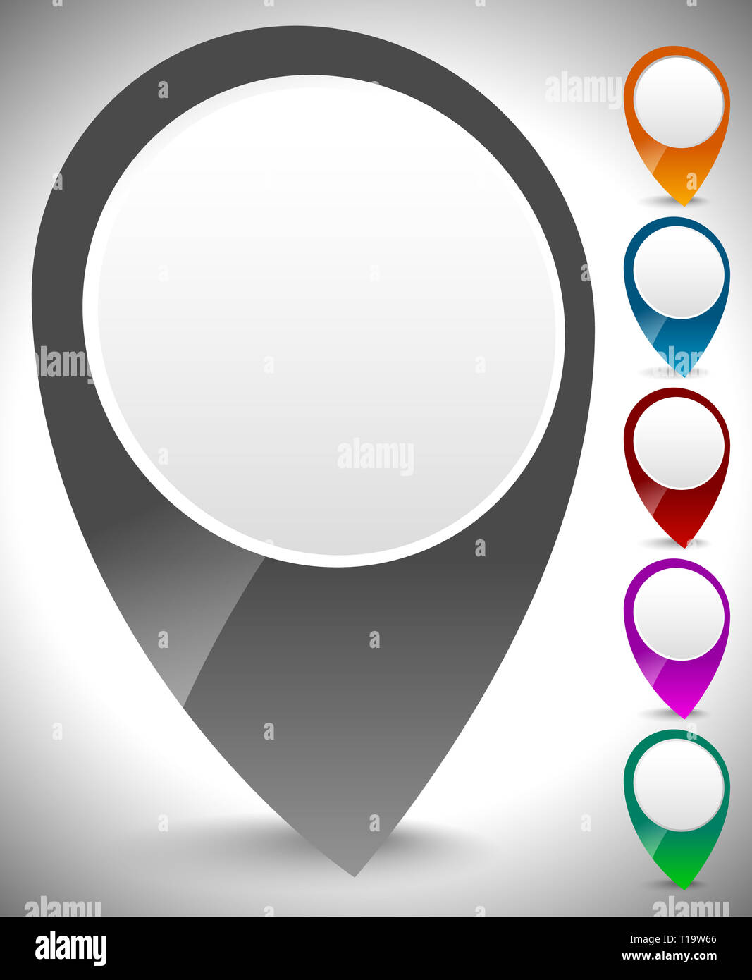 3d map marker, map pin set in multiply colors Stock Photo - Alamy