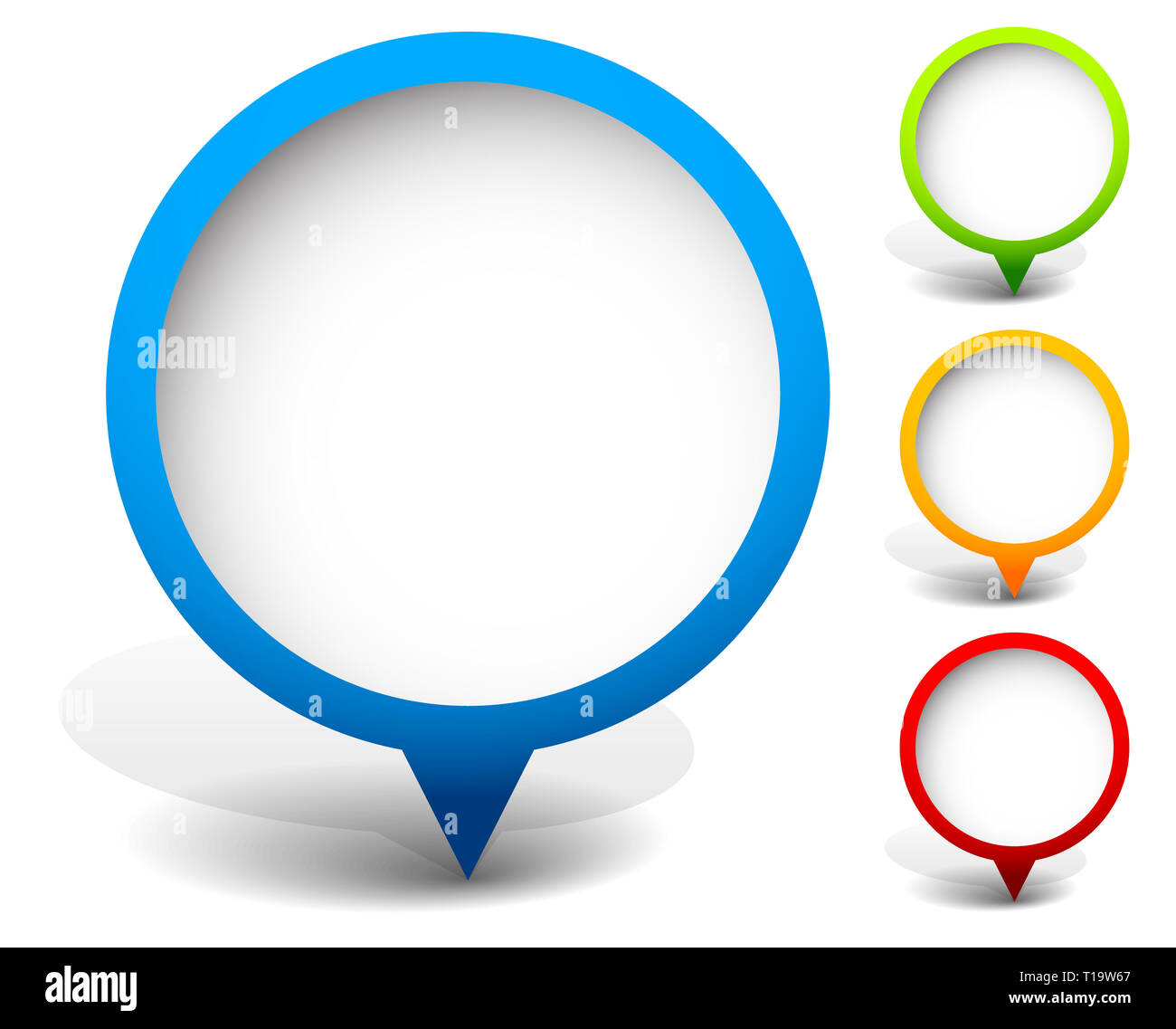 Circular map marker, map pin icon. blank space. vector Stock Photo - Alamy
