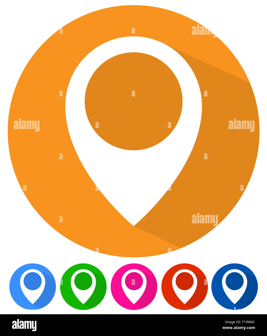 Set of colorful map markers, map pins Stock Photo - Alamy