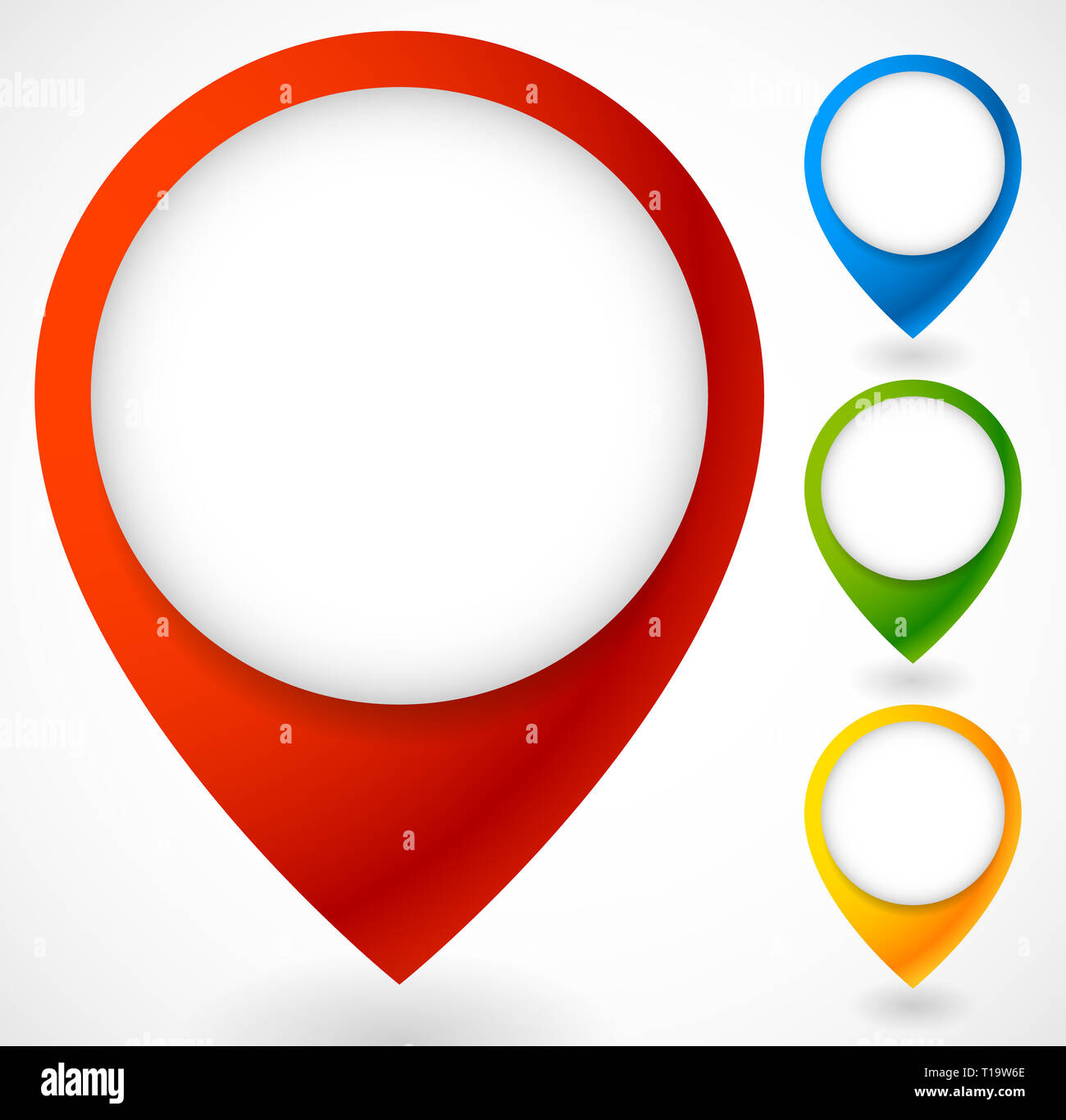 Set of colorful map markers, map pins Stock Photo - Alamy