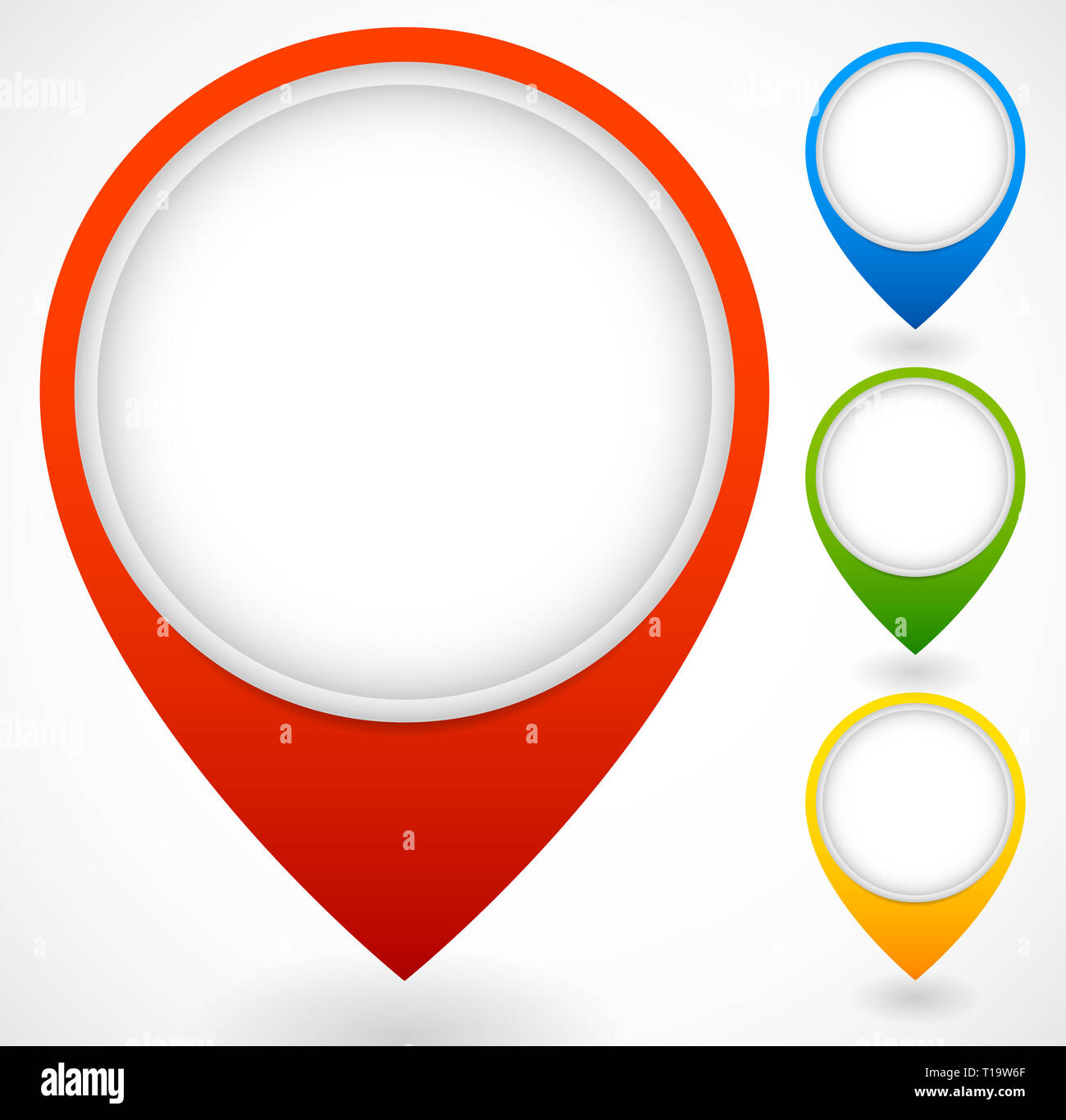 Set of colorful map markers, map pins Stock Photo - Alamy