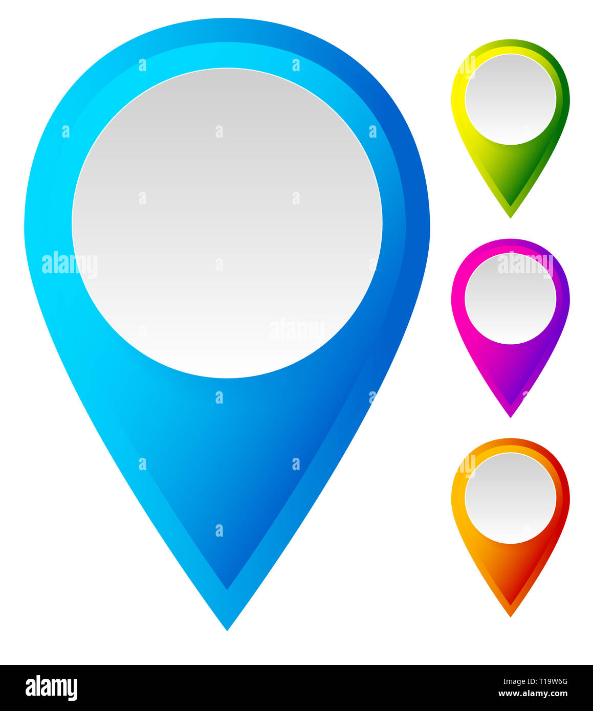 Set of colorful map markers, map pins Stock Photo - Alamy