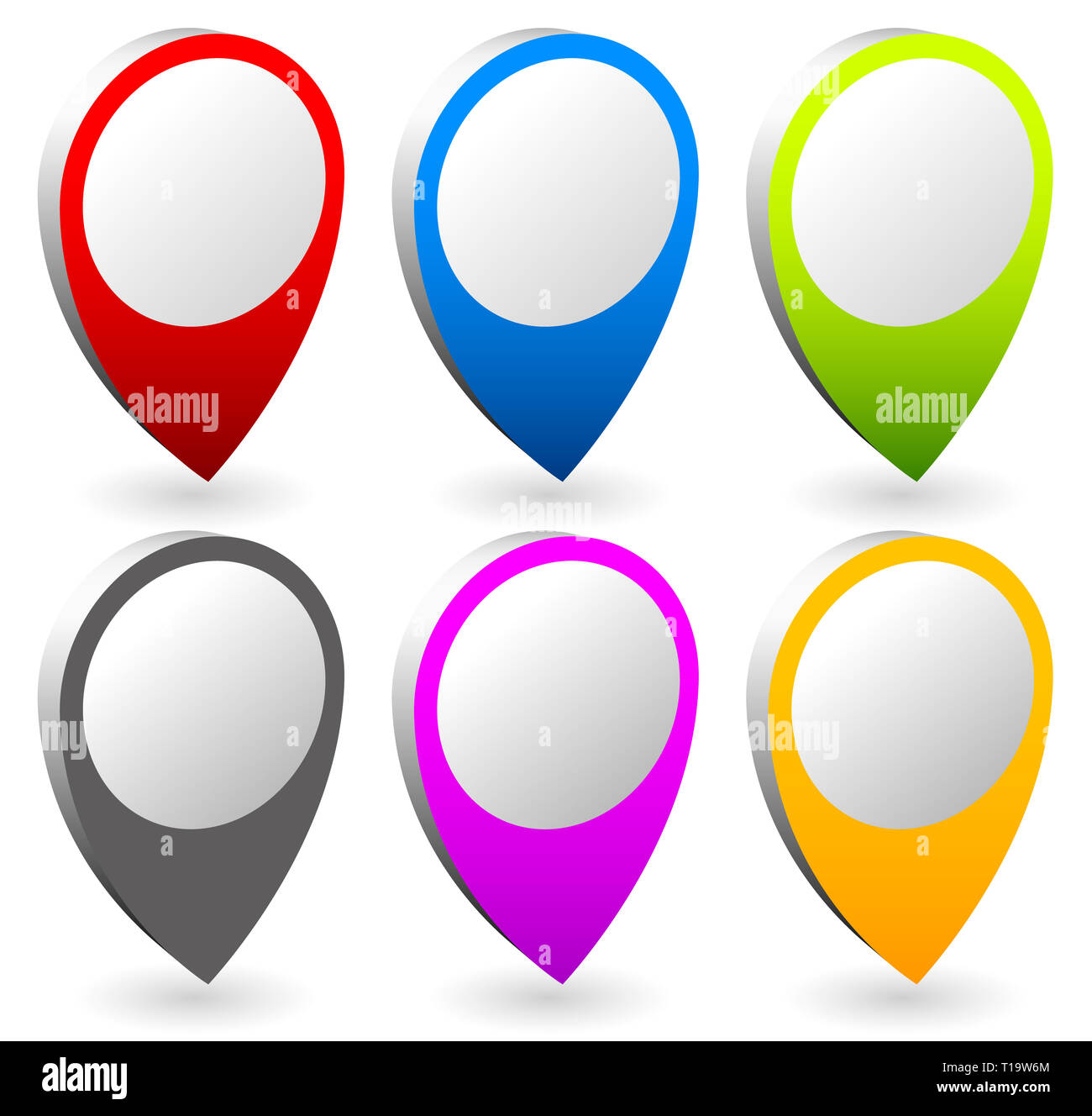 Set of colorful map markers, map pins Stock Photo - Alamy