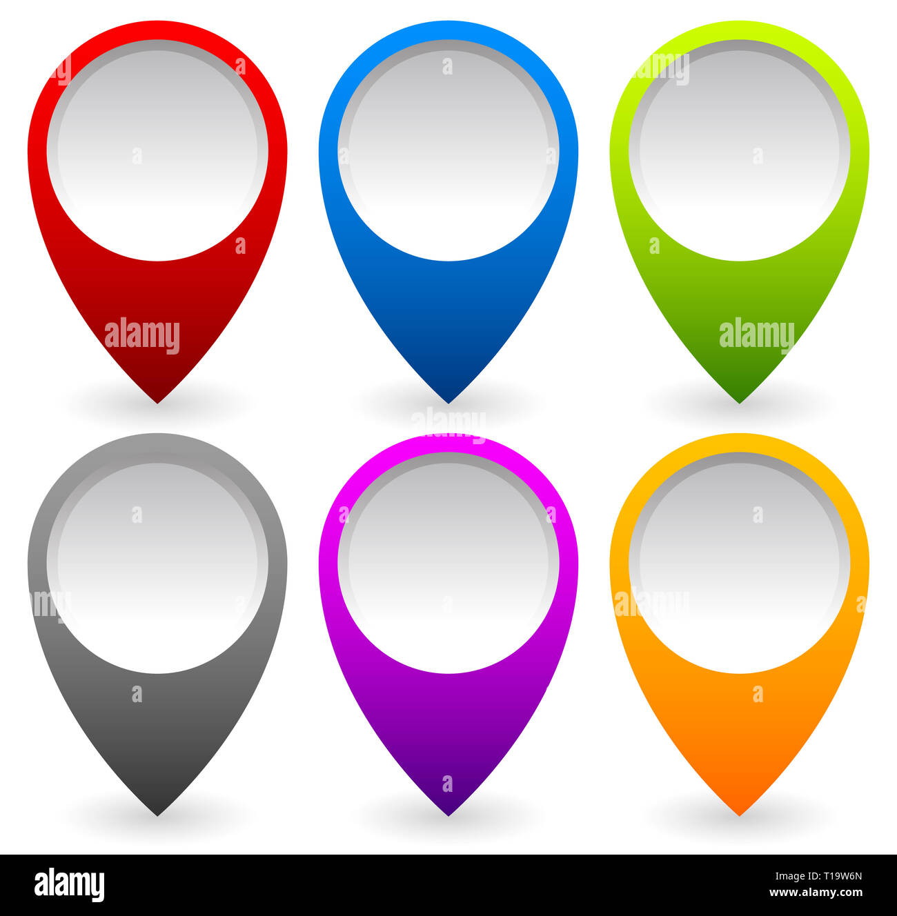 Set of colorful map markers, map pins Stock Photo - Alamy