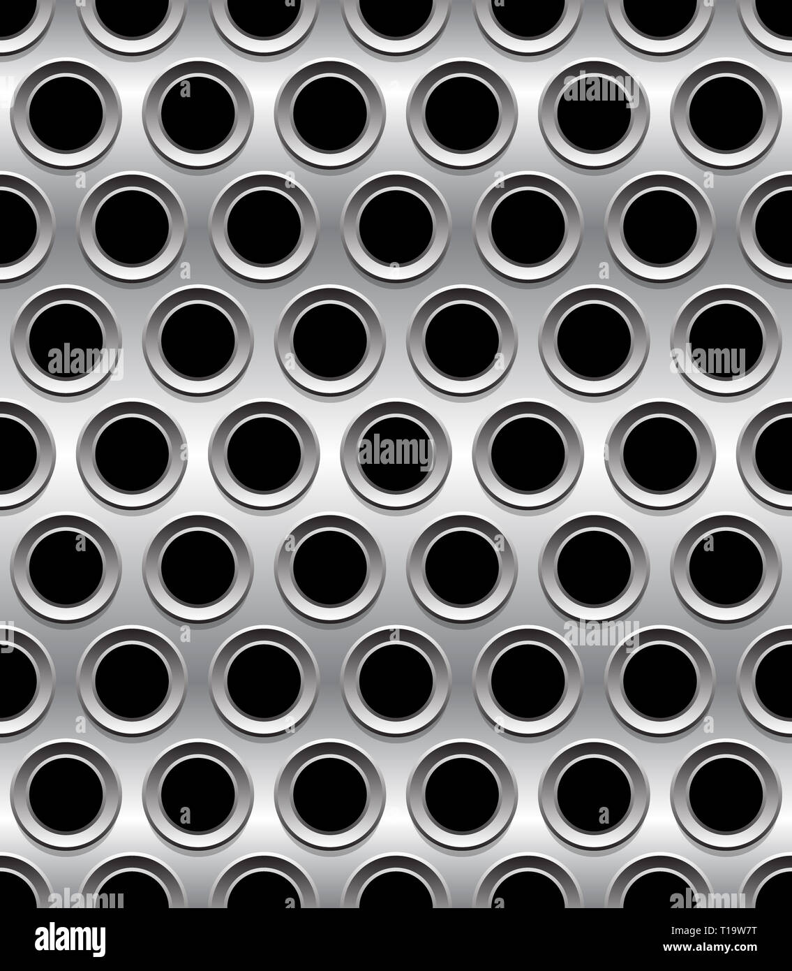 Punched, perforated metal background, metal pattern, seamlessly ...