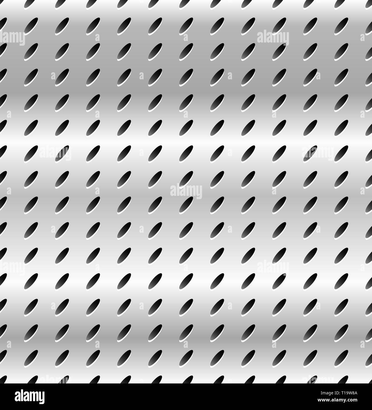 Seamless metal swatch. Perforated metal pattern with black holes ...