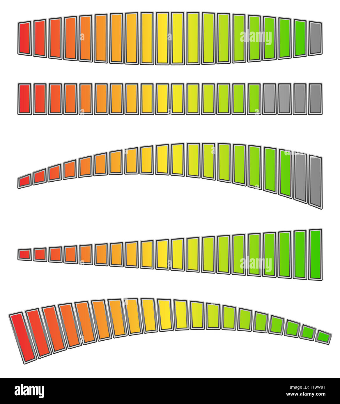 Colored progress bars, progress, strength indicators. vector Stock ...