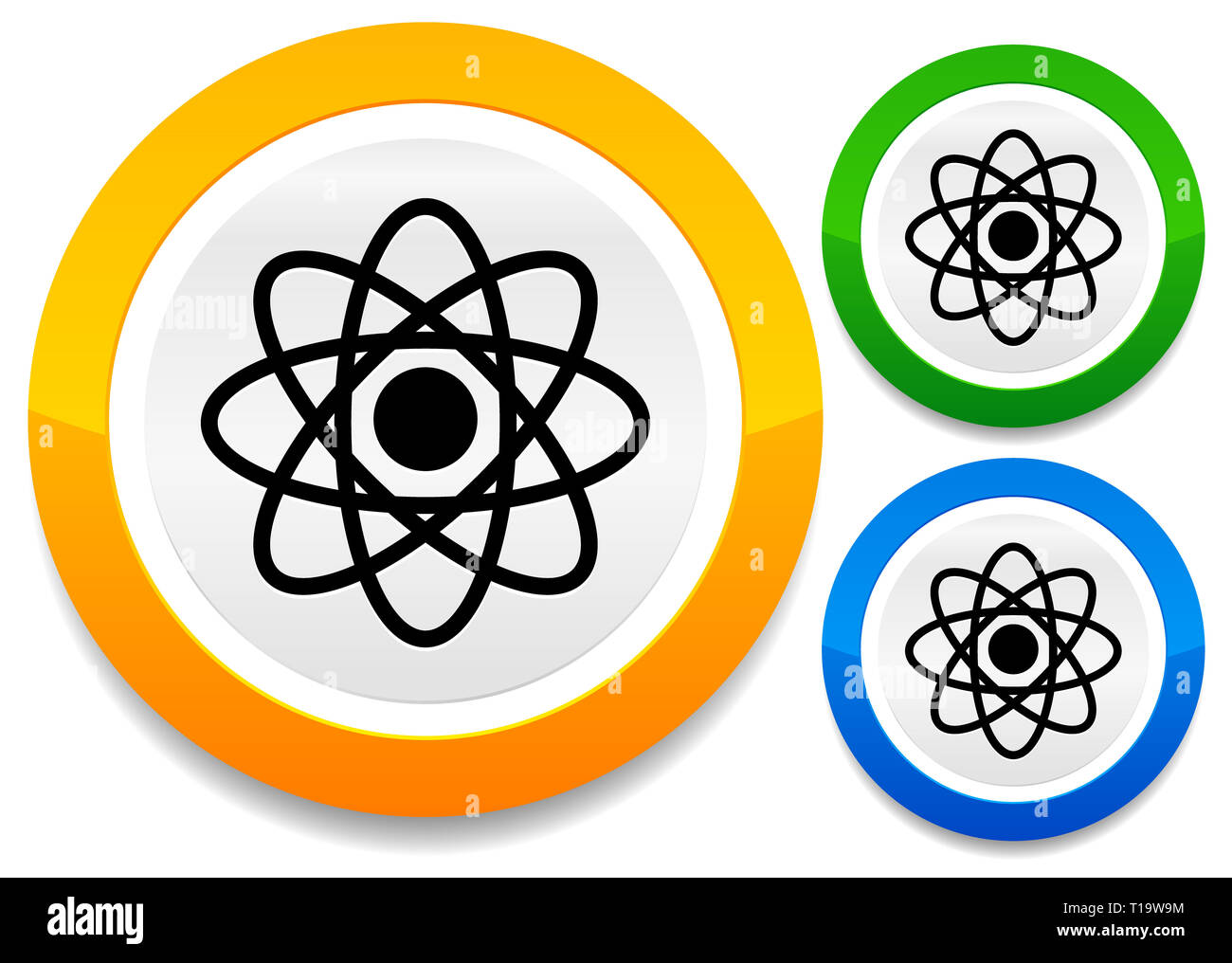 Illustration of a molecule, atom symbol for chemistry, biology ...