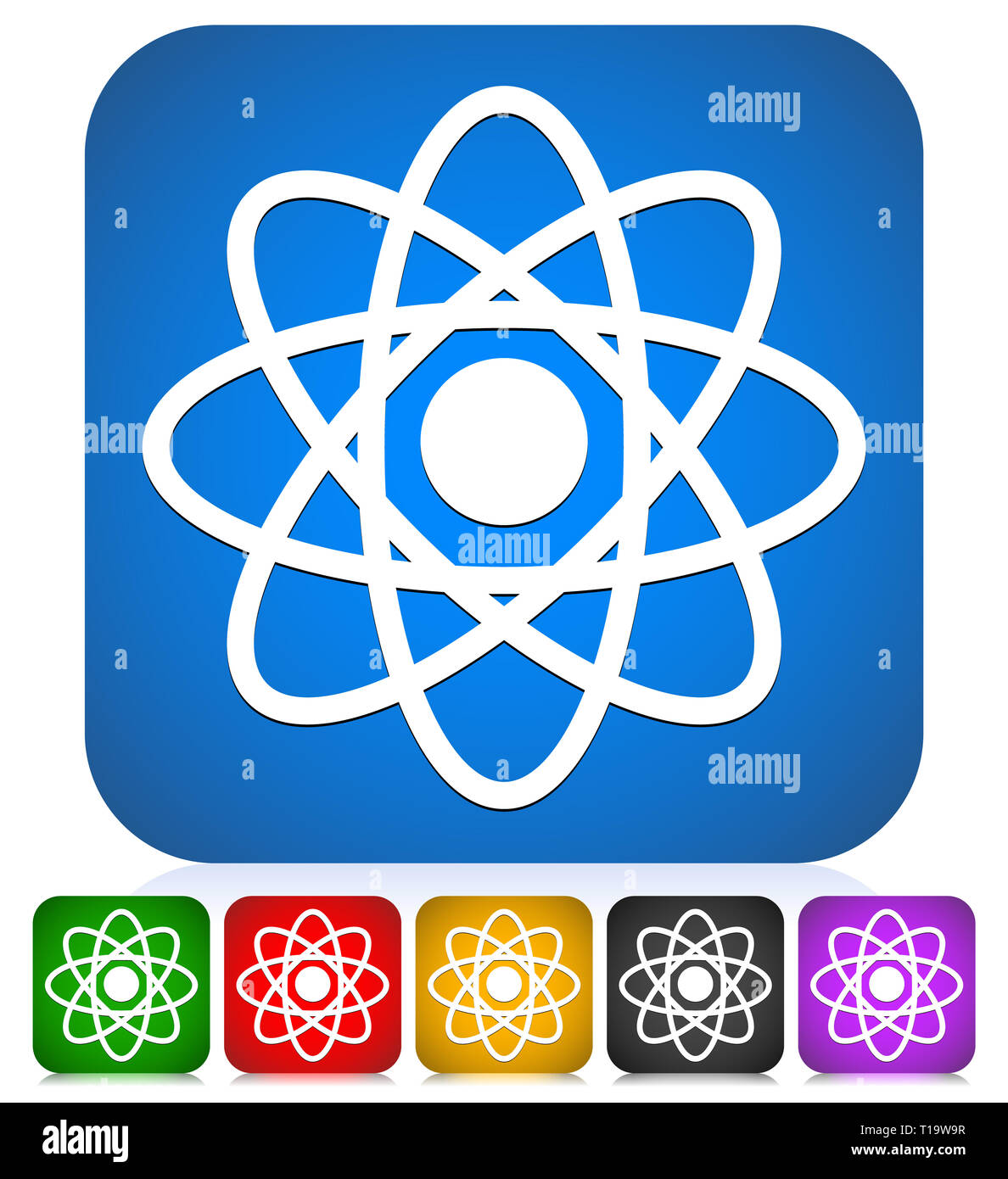 Illustration of a molecule, atom symbol for chemistry, biology ...