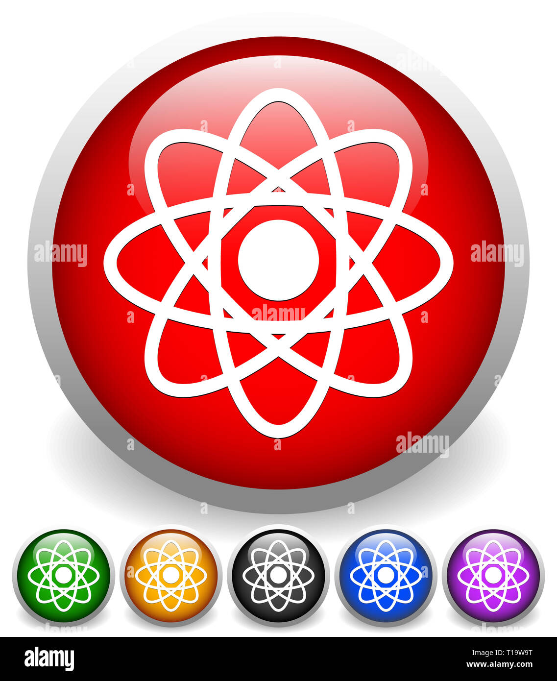 Illustration of a molecule, atom symbol for chemistry, biology ...