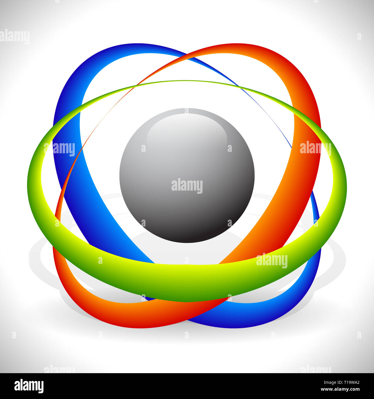 Tricolor molecule, atom icon Stock Photo - Alamy