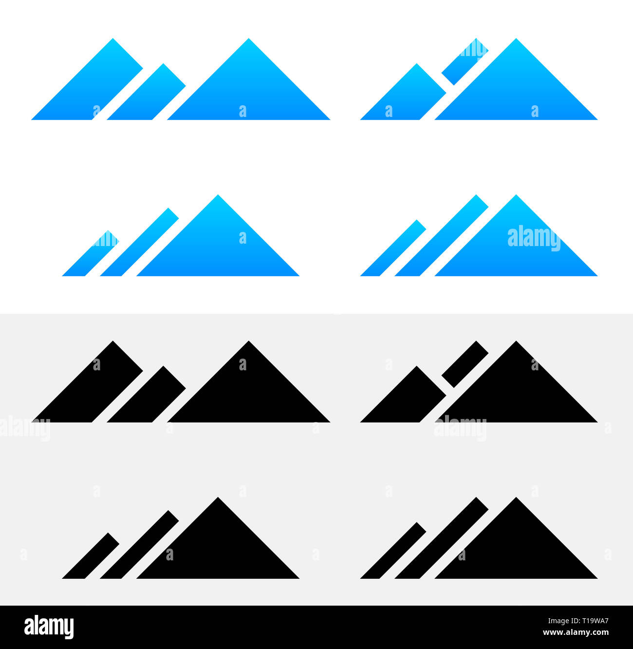 Eps 10 Vector Illustration of Mountain Peak Symbols Stock Photo - Alamy