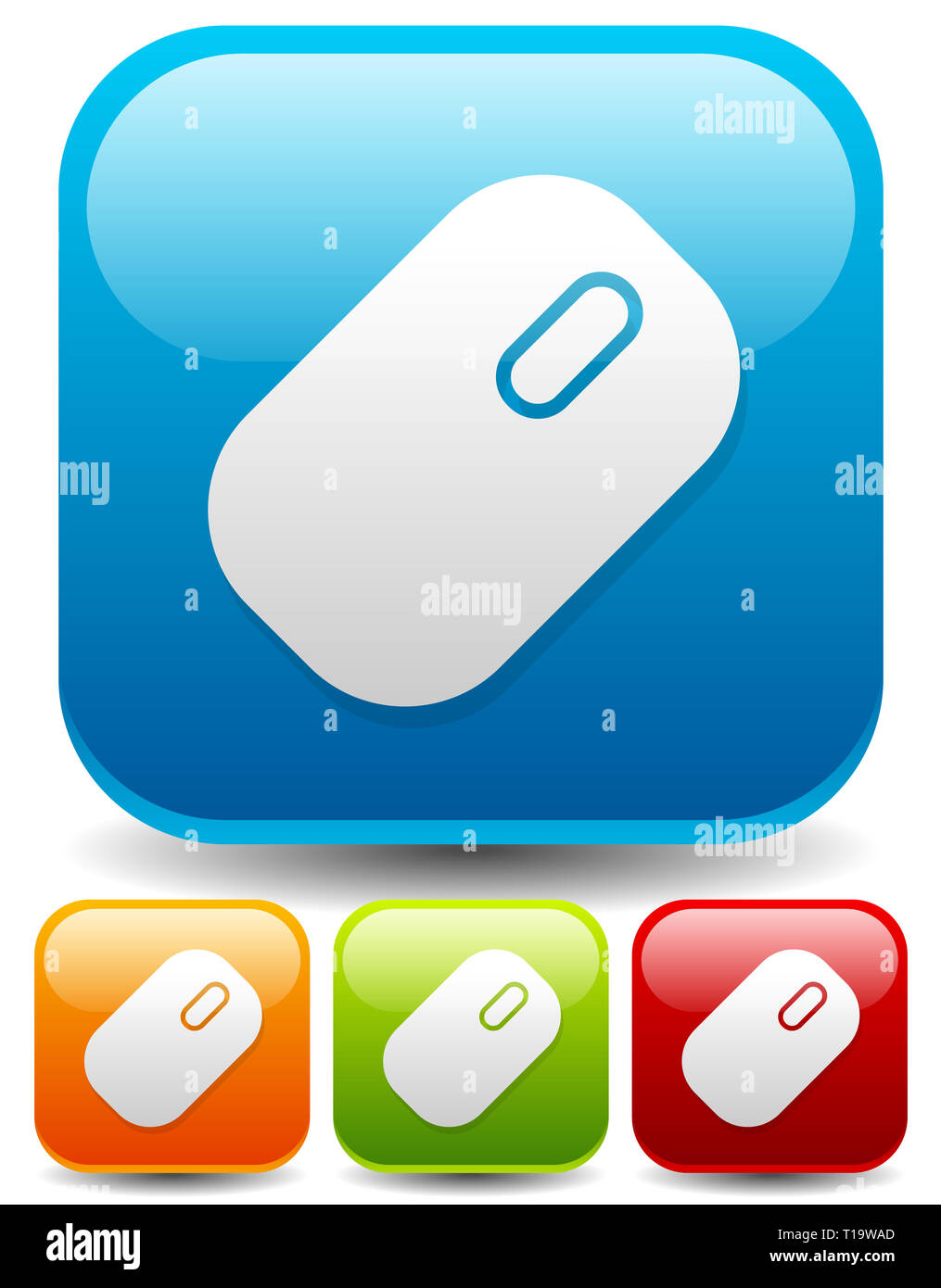 Icons, buttons with mouse symbol. Technology, computing, computer ...