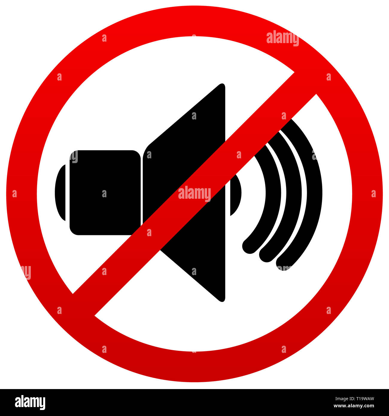 Speaker with probition sign. Silence, mute Stock Photo - Alamy