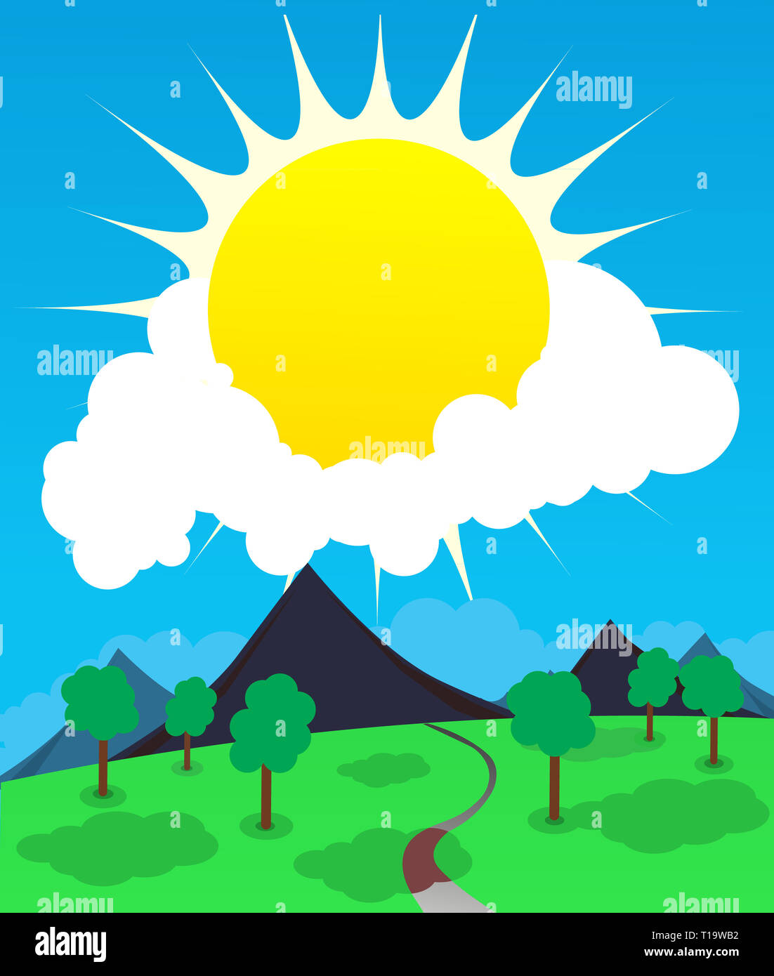 Idealistic Nature Illustration Stock Photo - Alamy