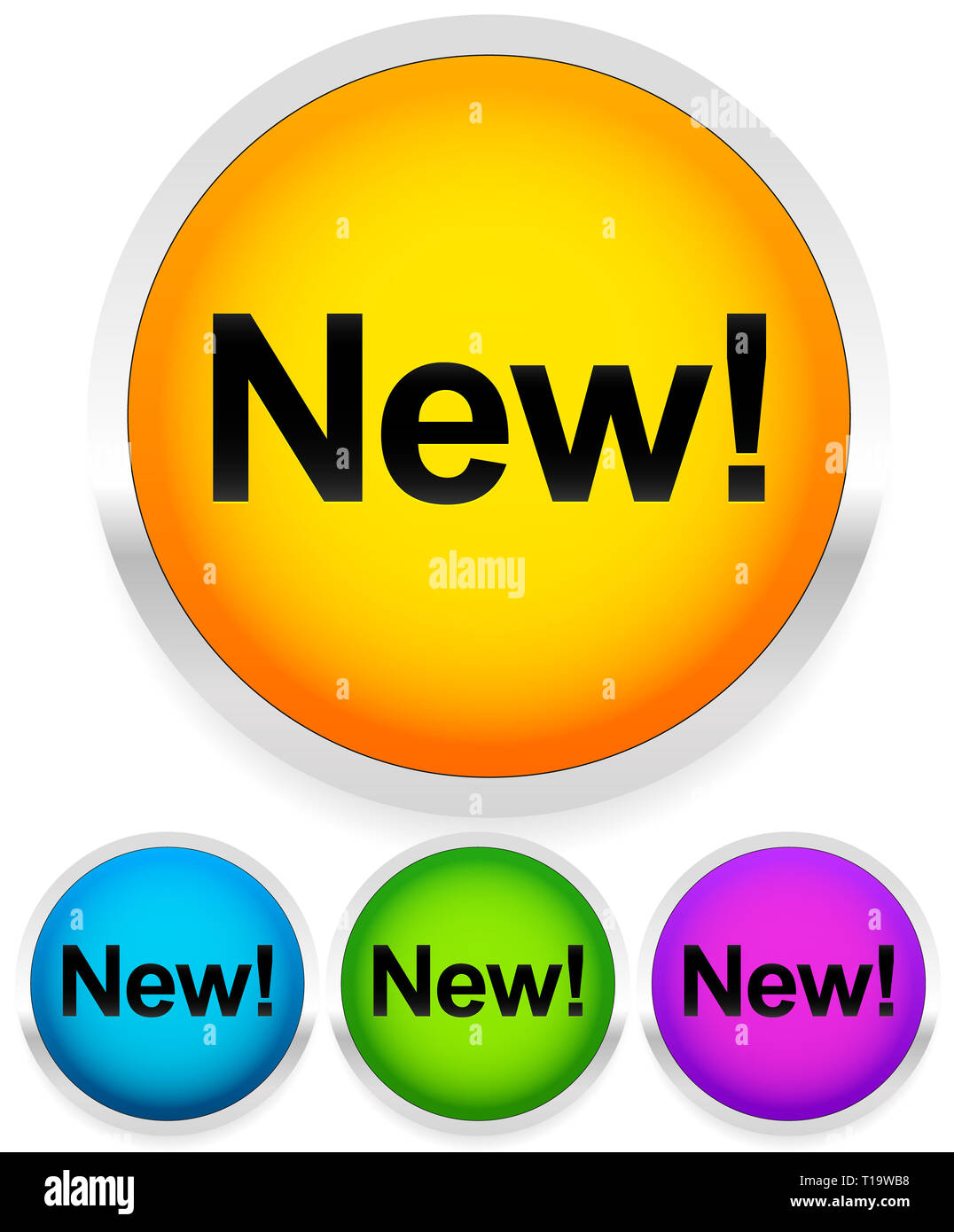 New sticker, button Stock Photo - Alamy