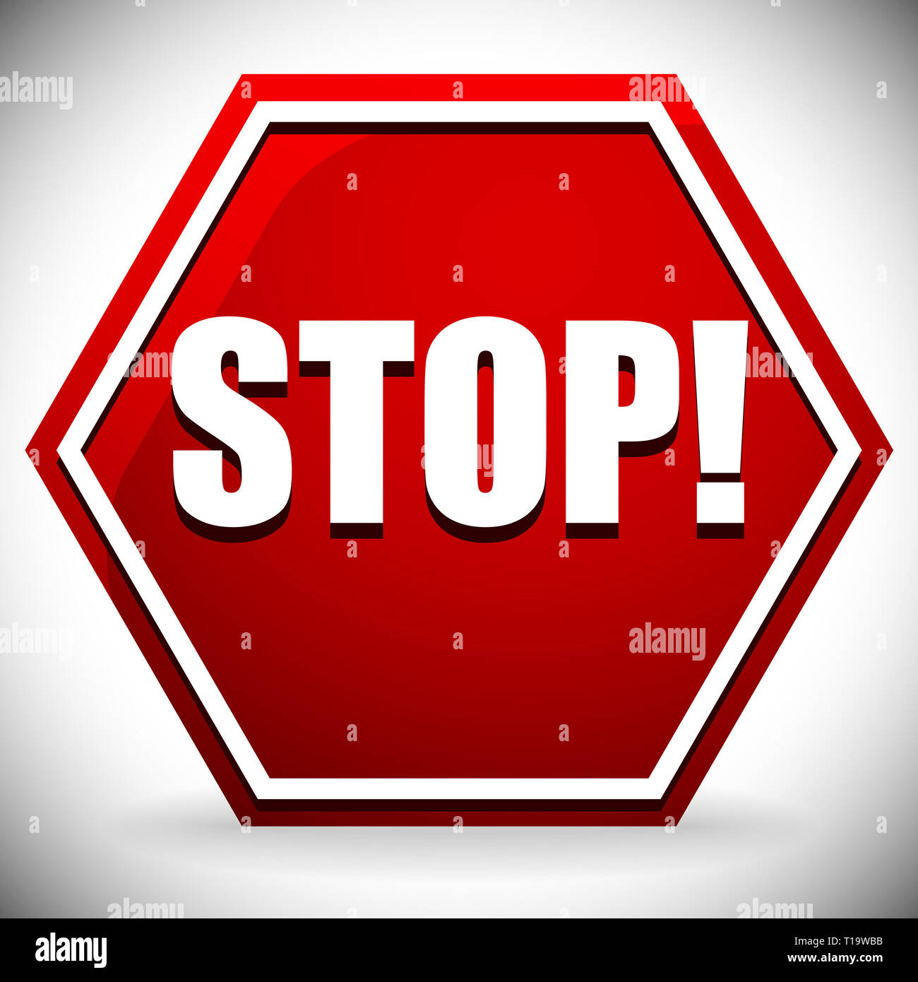 Word STOP on red road sign. Vector graphics Stock Photo - Alamy