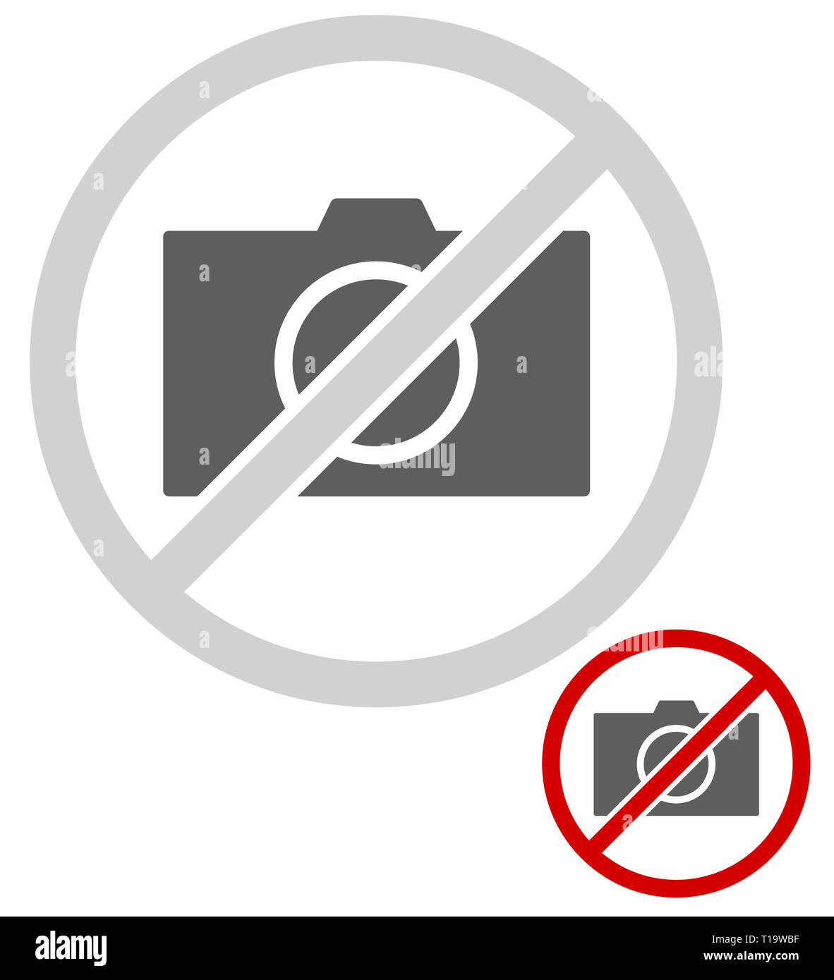 Simple, universal no photo sign Stock Photo - Alamy