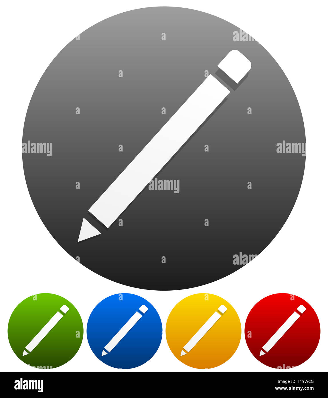 Pencil symbol on background(s) in four color Stock Photo - Alamy