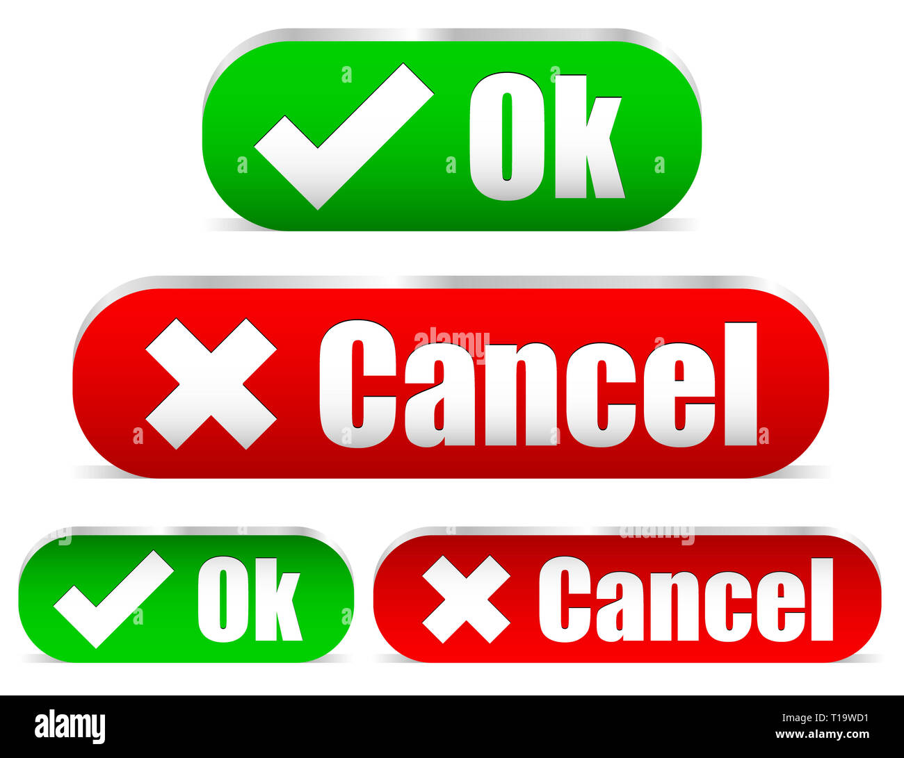 Ok and cancel buttons Stock Photo - Alamy