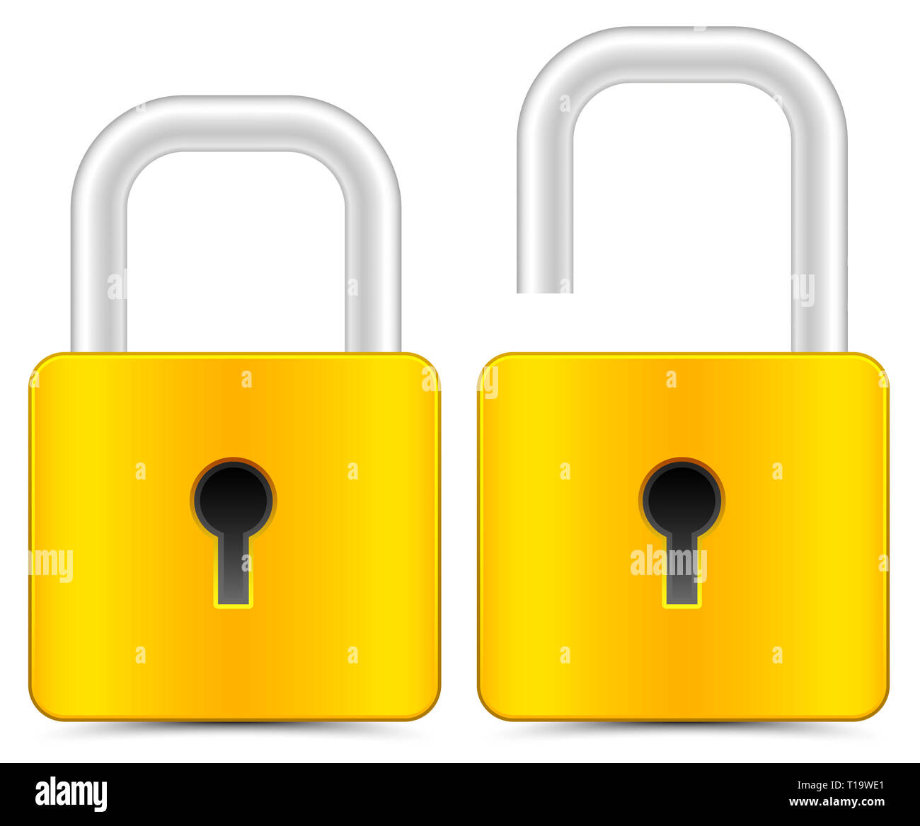 Padlock icons, padlock graphics on white. vector Stock Photo - Alamy