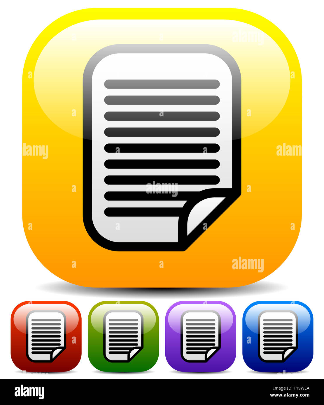 Vector illustration of note, paper icon Stock Photo - Alamy