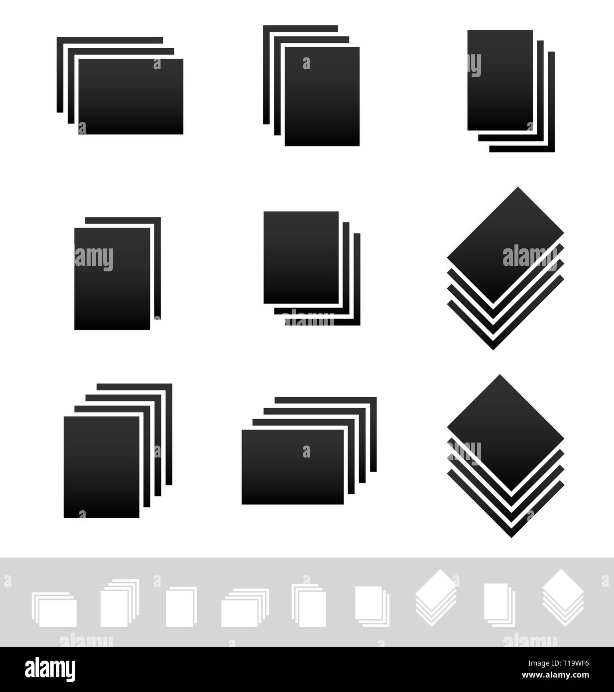 Stacks, piles of papers. Symbol set Stock Photo - Alamy