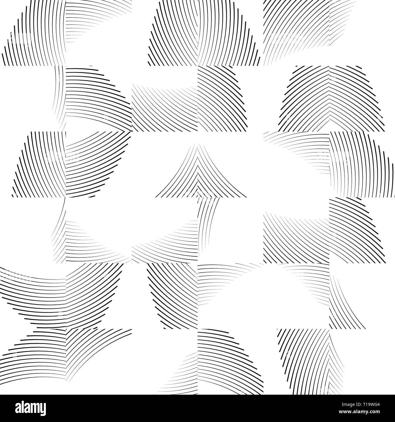 Wavy lines repeatable pattern. Black and white vector background Stock ...