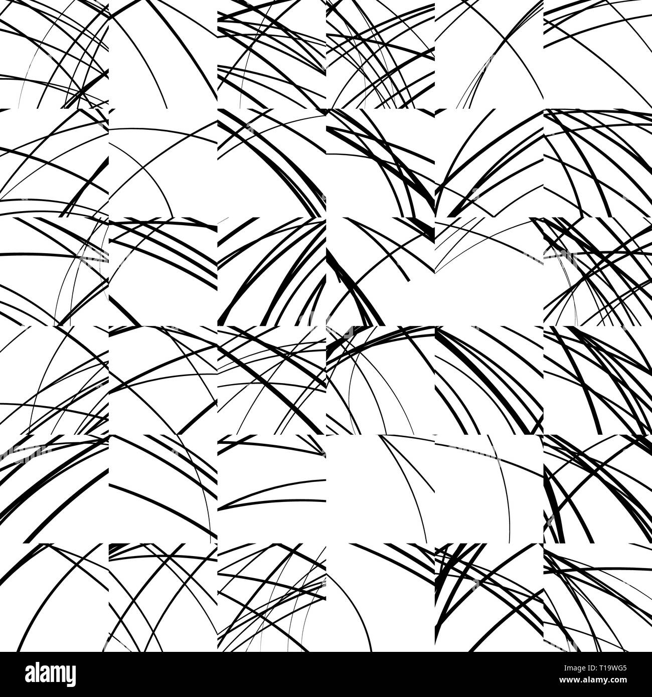 Wavy lines repeatable pattern. Black and white vector background Stock ...