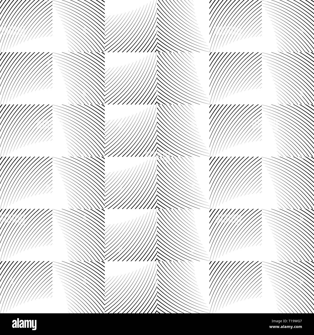 Wavy lines repeatable pattern. Black and white vector background Stock ...