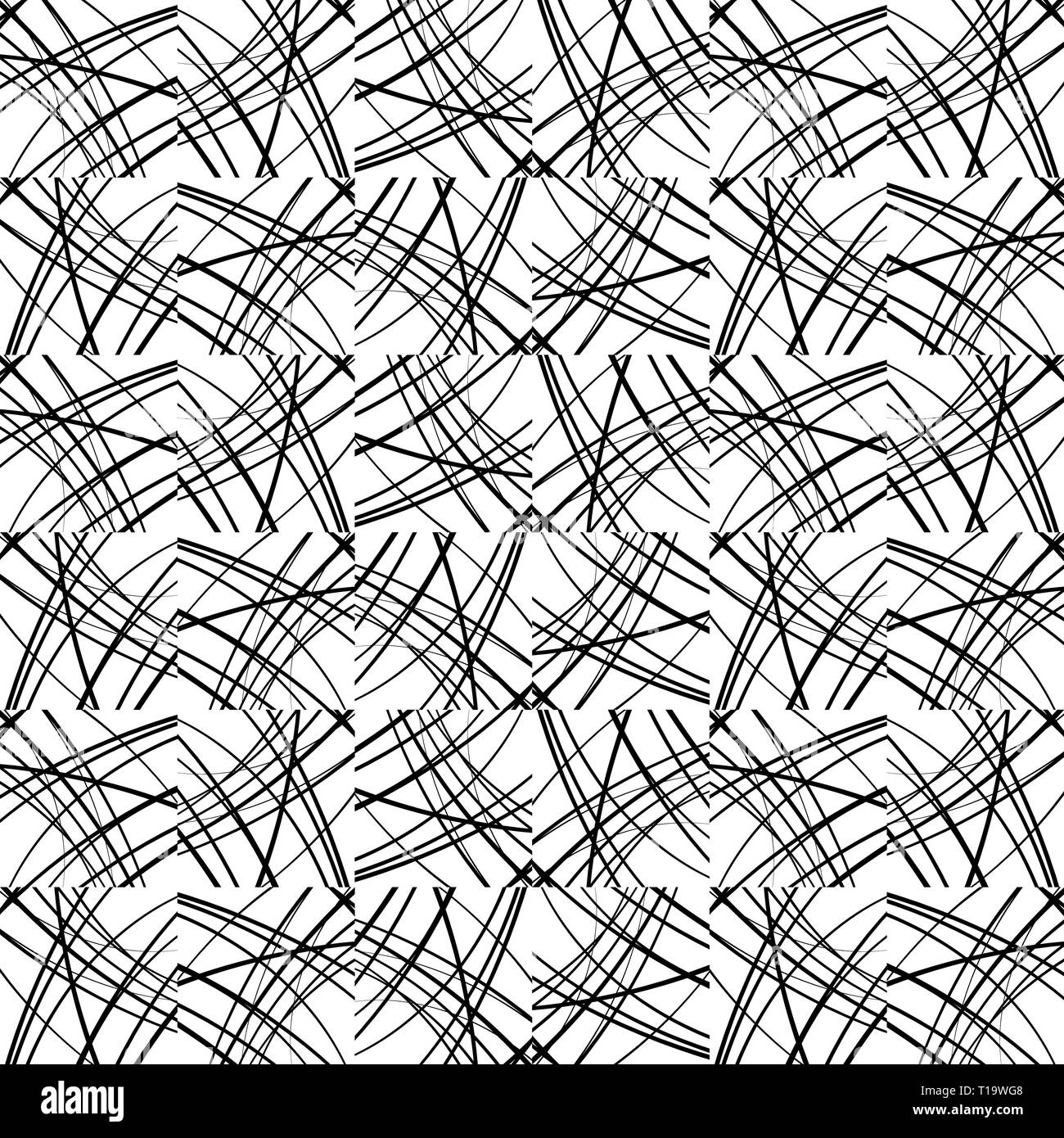 Wavy lines repeatable pattern. Black and white vector background Stock ...