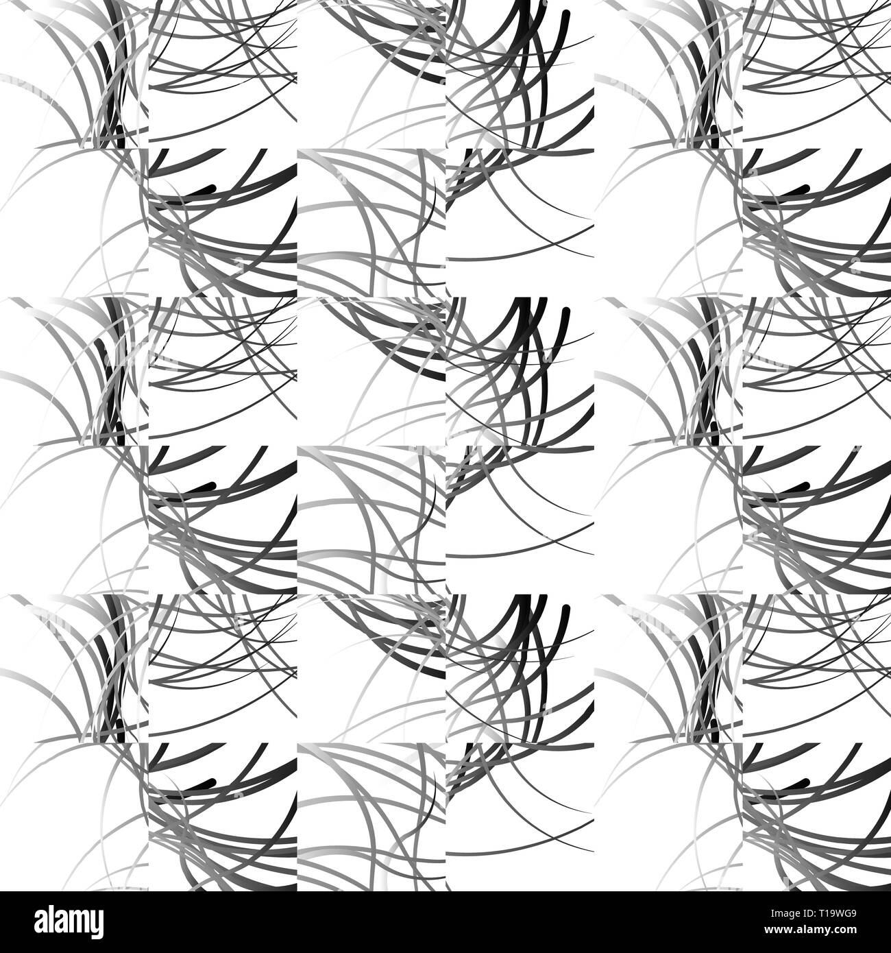 Wavy lines repeatable pattern. Black and white vector background Stock ...
