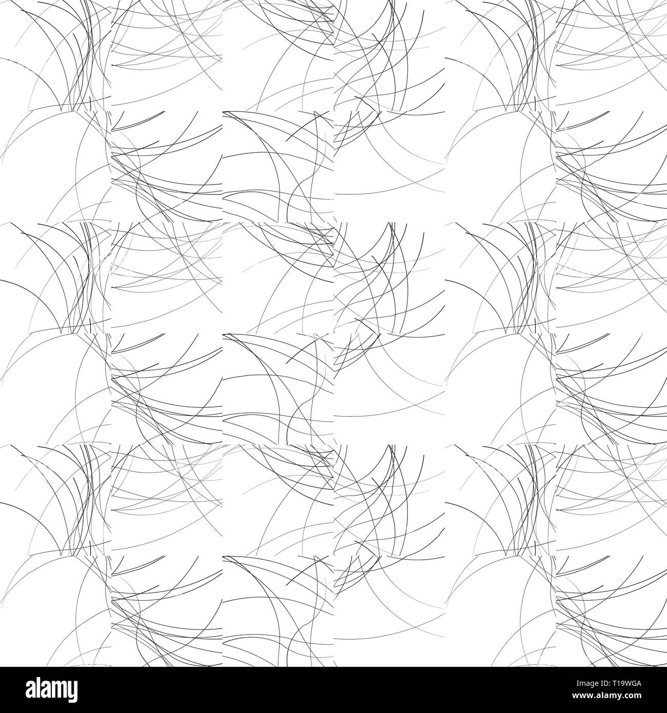 Wavy lines repeatable pattern. Black and white vector background Stock ...