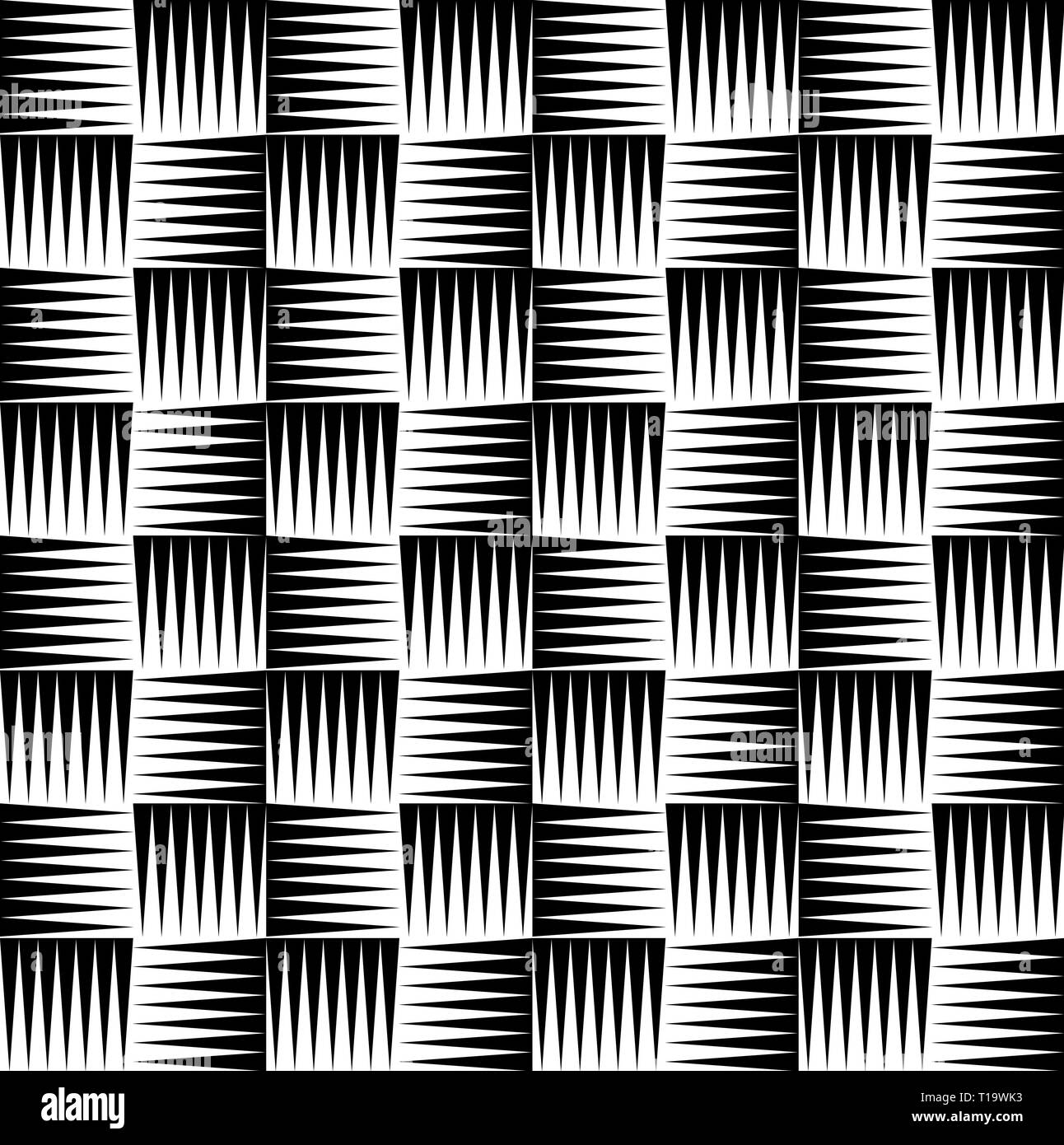 Black and white pattern of edgy, pointed shapes. Repeatable background ...