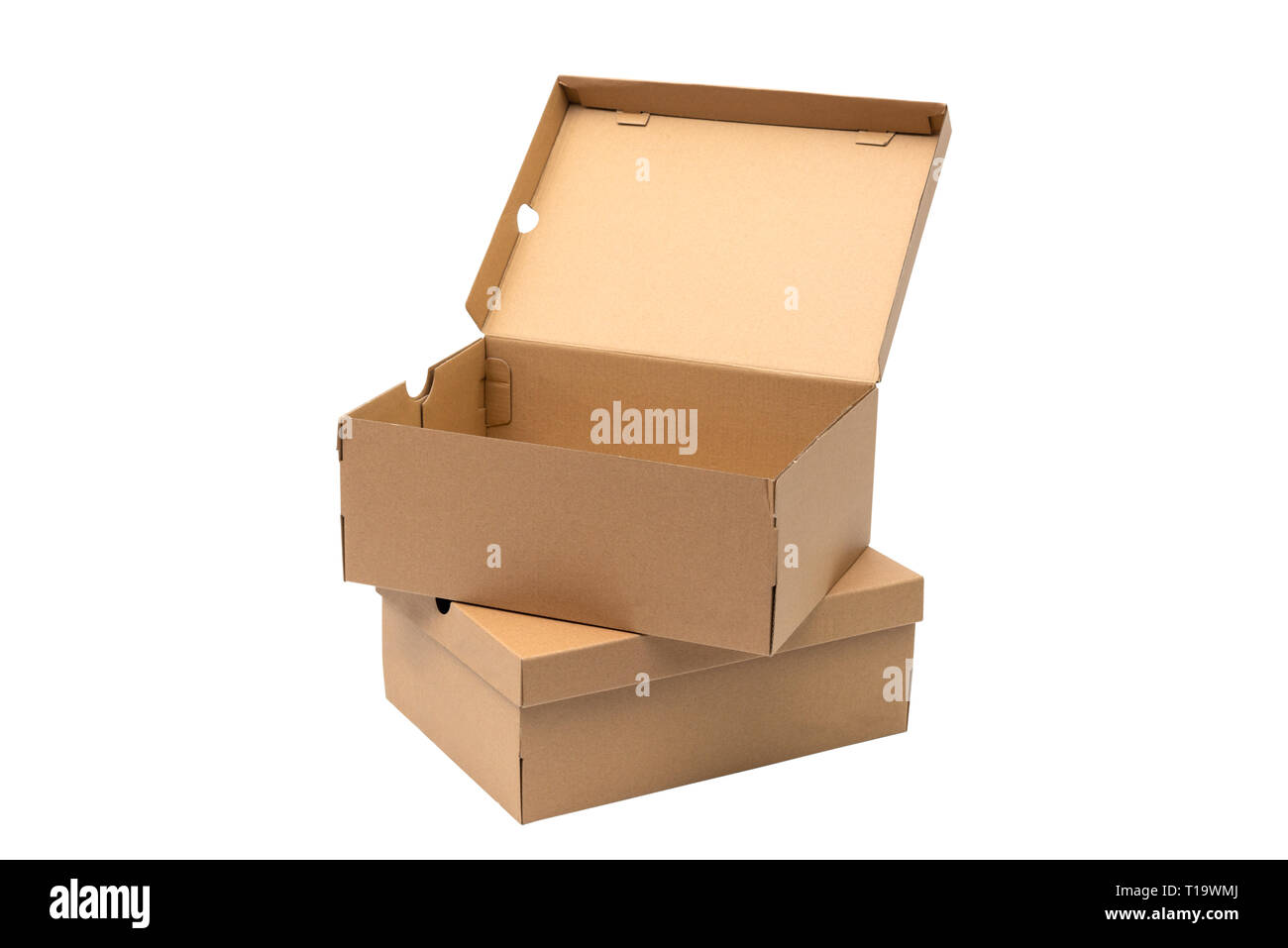 Brown cardboard shoes box with lid for shoe or sneaker product ...