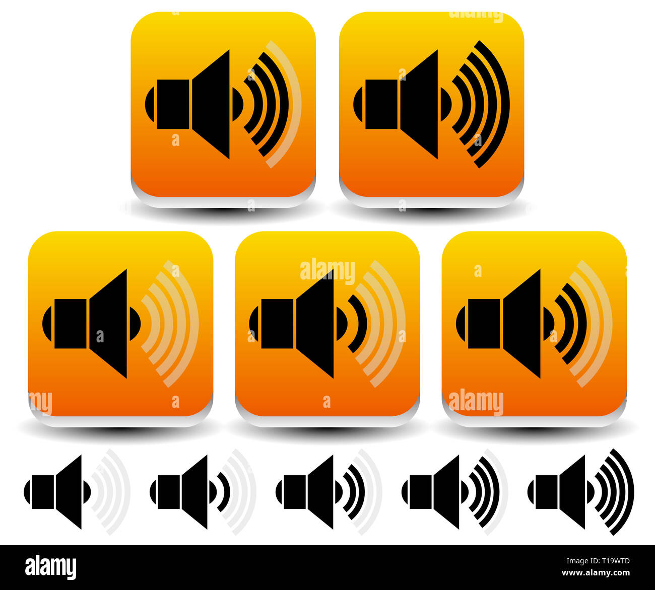 Eps 10 Vector Illustration of Volume / Sound Level Symbols - Icons ...