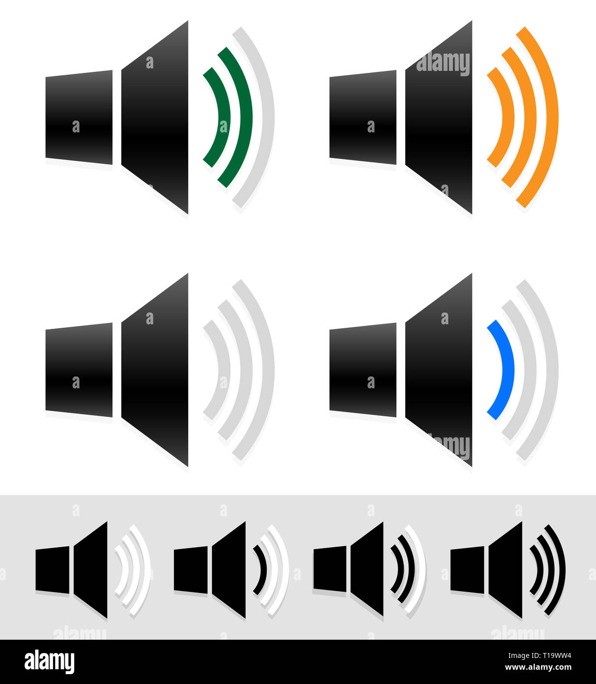 Eps 10 vector illustration of Volume, sound level indicators with ...