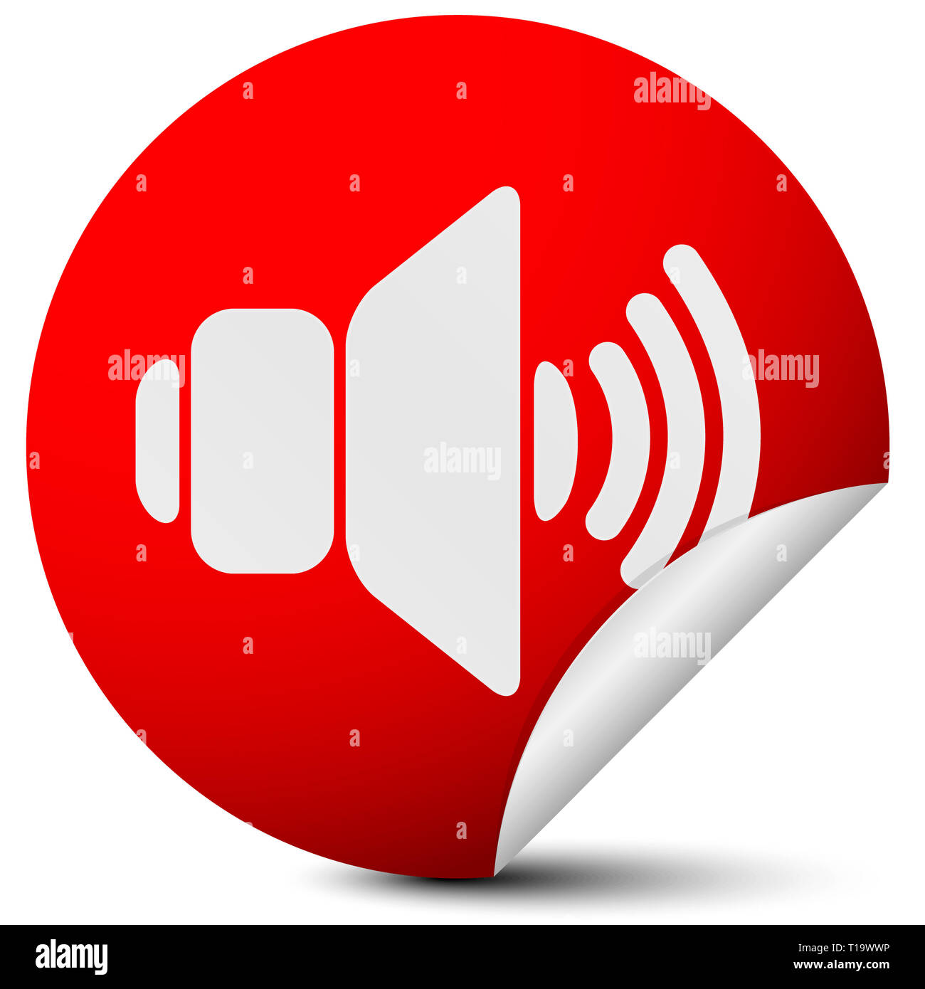 Red speaker icon Stock Photo - Alamy
