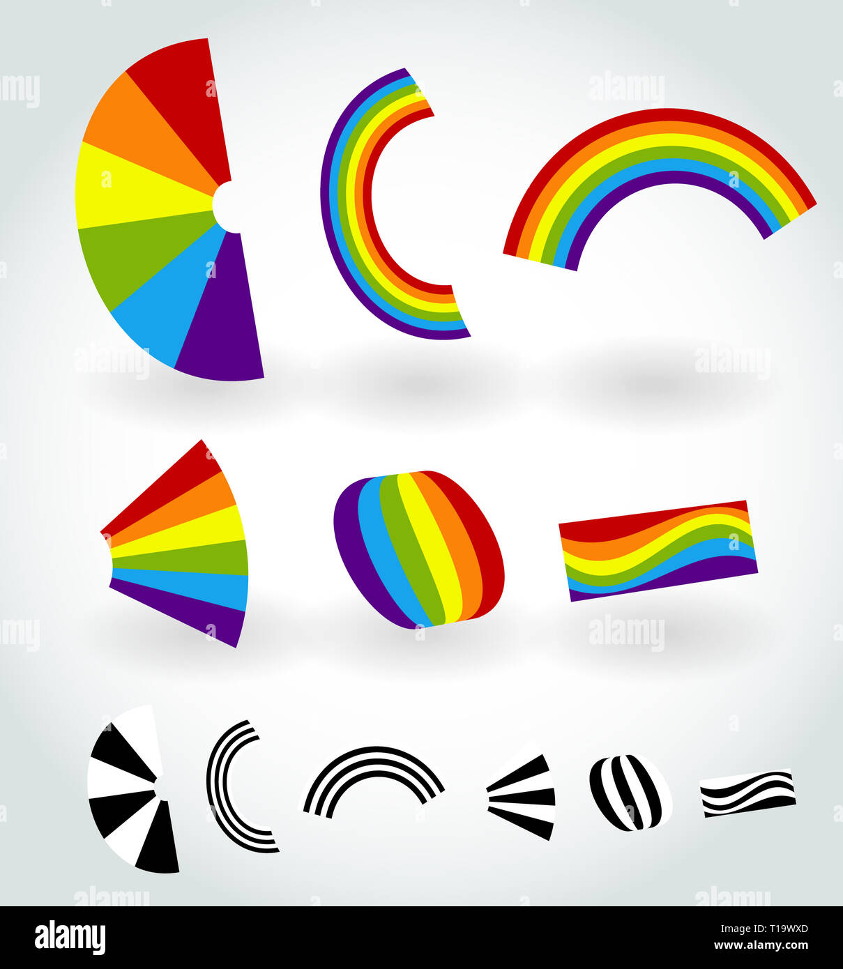 Rainbow vector. Happiness, nature, RGB colors Stock Photo - Alamy