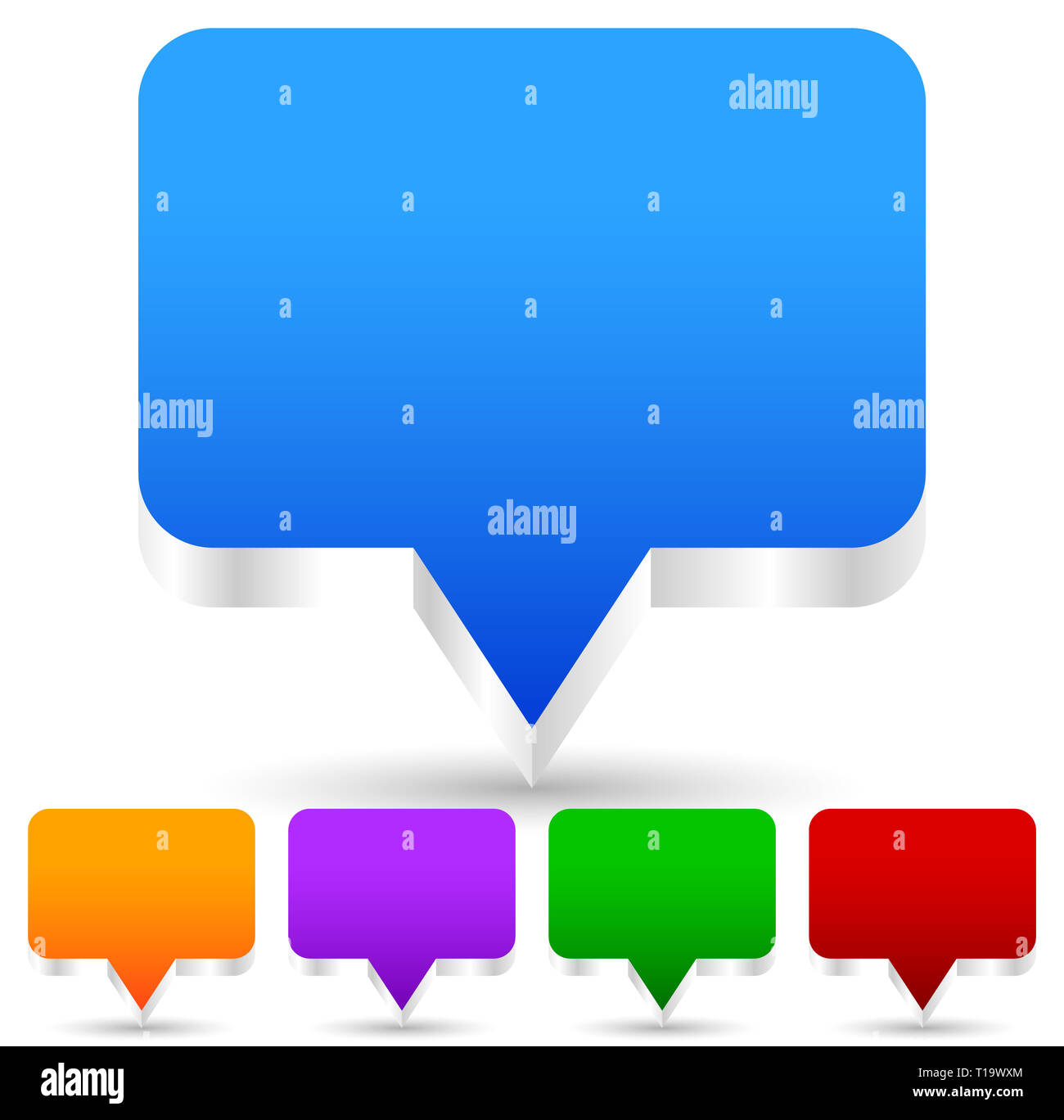 Eps 10 Vector Illustration of 3d Speech, talk bubble icons (Can be used ...