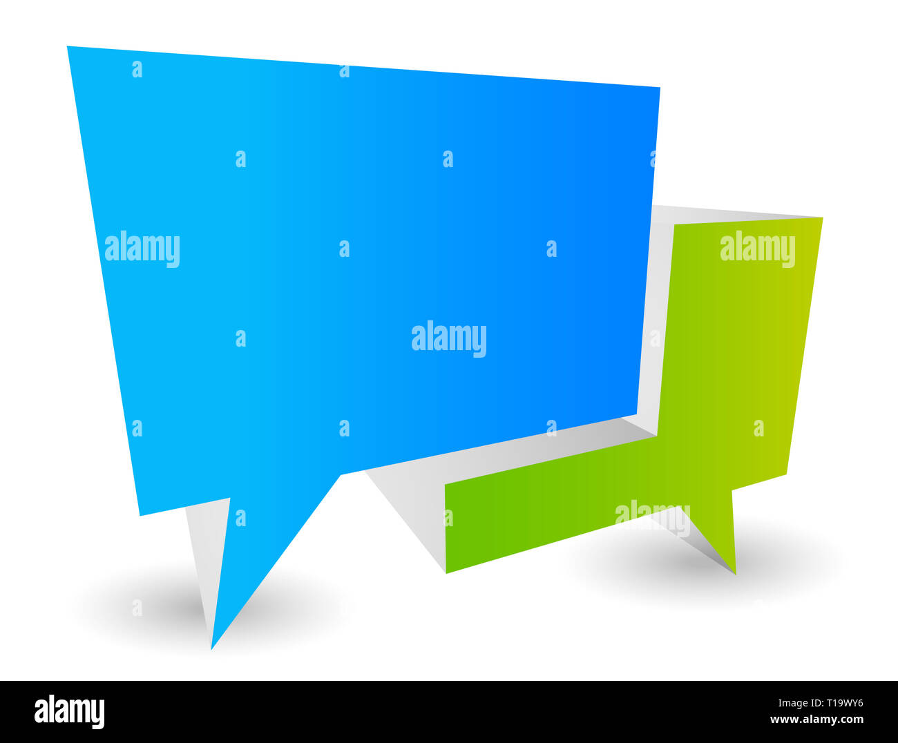 3d illustration of two overlapping speech or talk bubbles Stock Photo ...