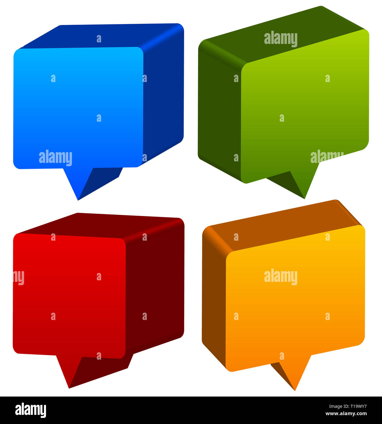 Bold 3d speech bubbles, talk bubbles Stock Photo - Alamy