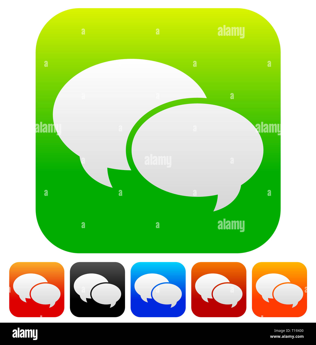 Speech bubble vector graphics. Two overlapping speech, talk bubbles for communication, chat ...