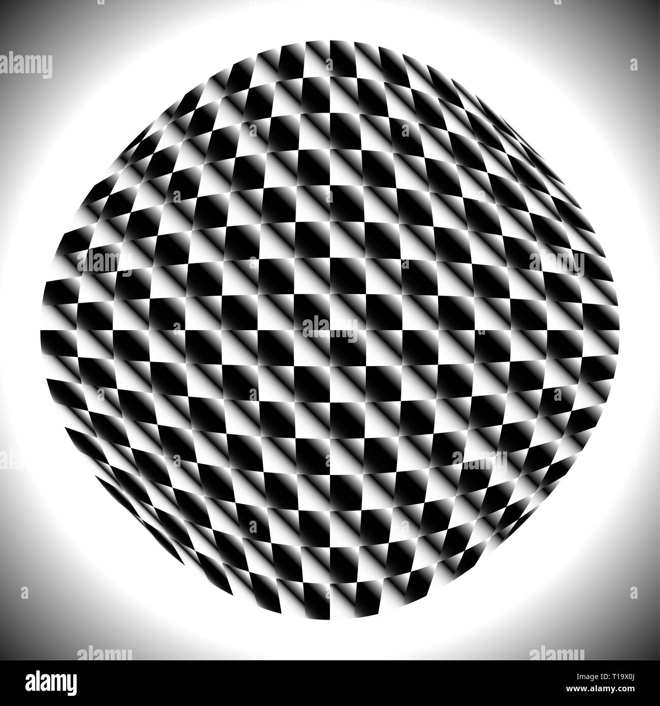 Checkered sphere with gradient fills on squares Stock Photo - Alamy