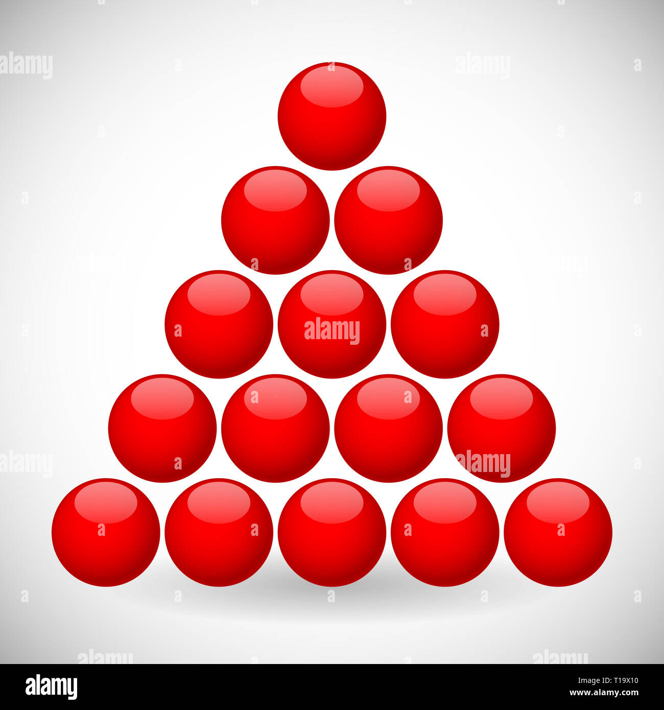 Red spheres in triangular formation Stock Photo - Alamy