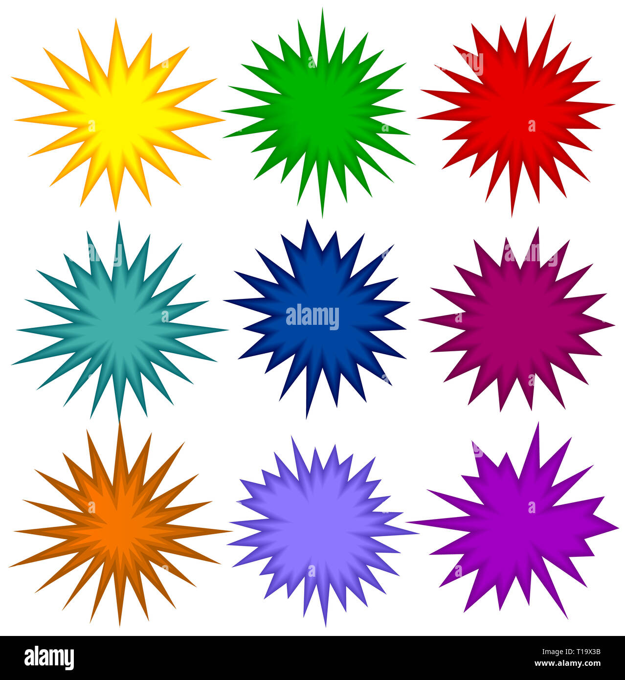 Abstract spikey shape set Stock Photo - Alamy