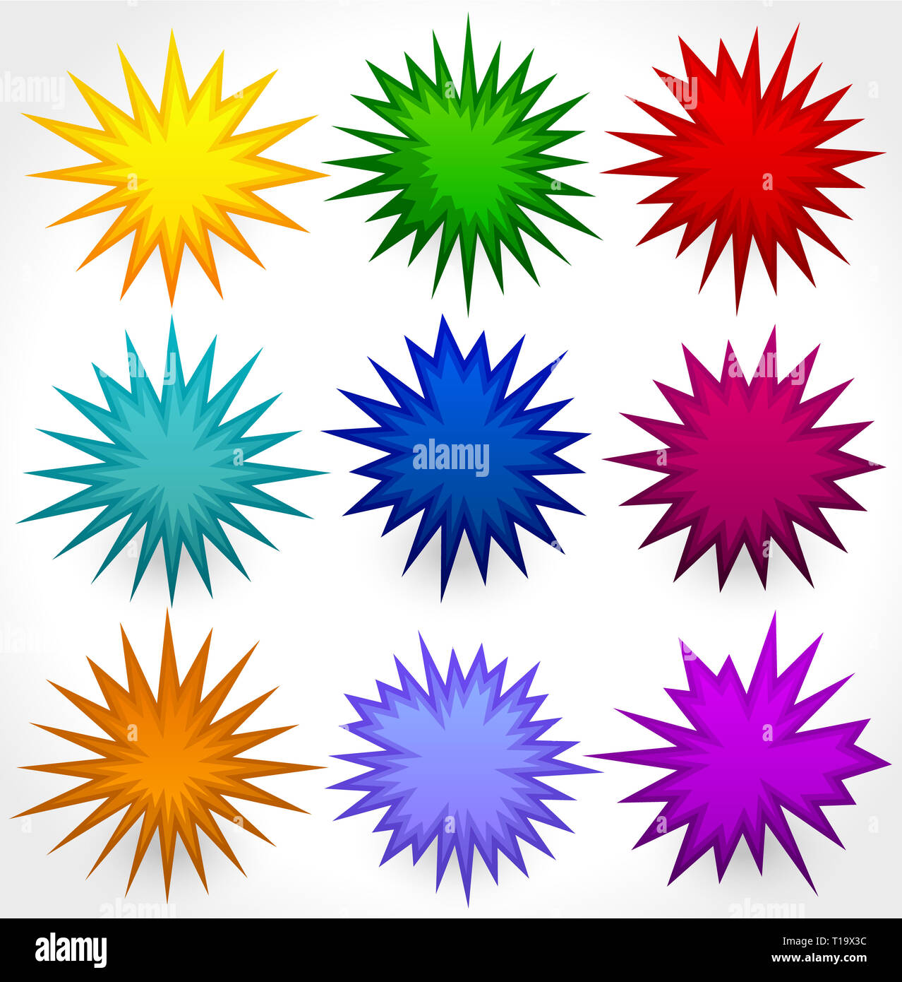 Abstract spikey shape set Stock Photo - Alamy