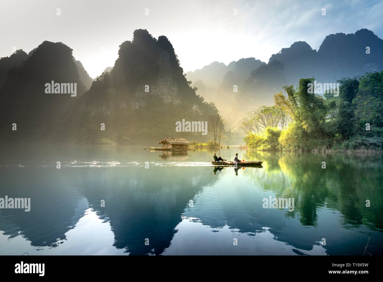 Fantastic clouds and sunset sky. Peaceful time. Colorful sky reflecting ...